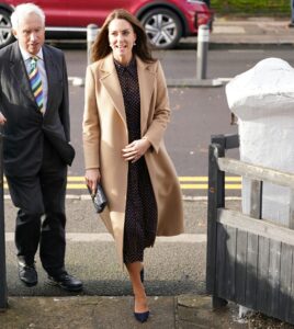 Princess Kate wore a Max & Co coat to visit a Ukrainian center empty-handed