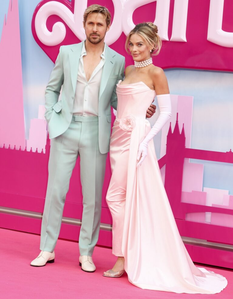Margot Robbie is Enchanted Evening Barbie in a custom Vivienne Westwood