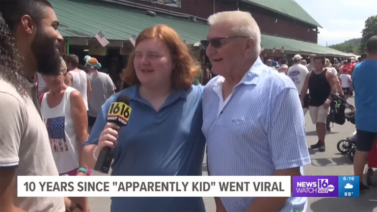 The ‘Apparently’ kid, now 15, recreated his viral moment at the county fair
