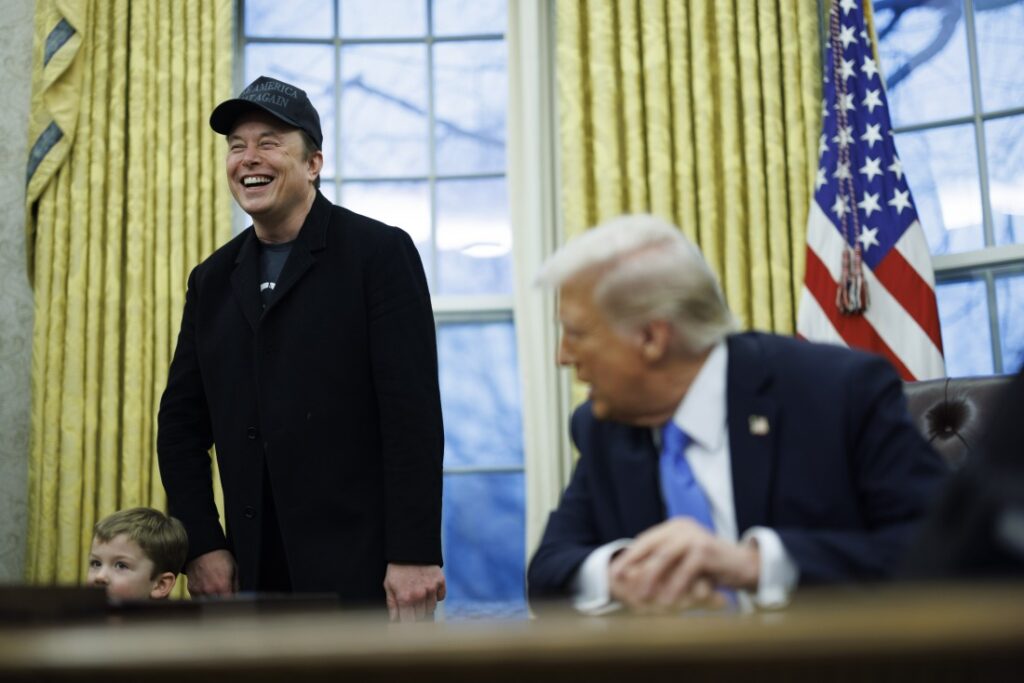 President Elon Musk had a press conference in the Oval Office with his ...