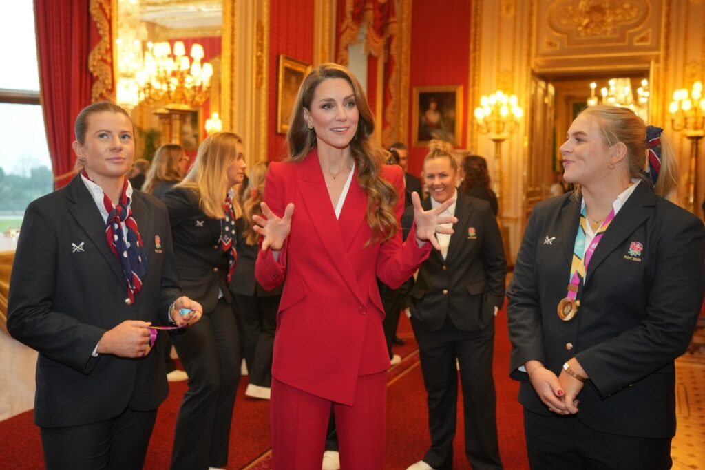 Princess Kate wore McQueen for a Windsor Castle reception for the Red Roses