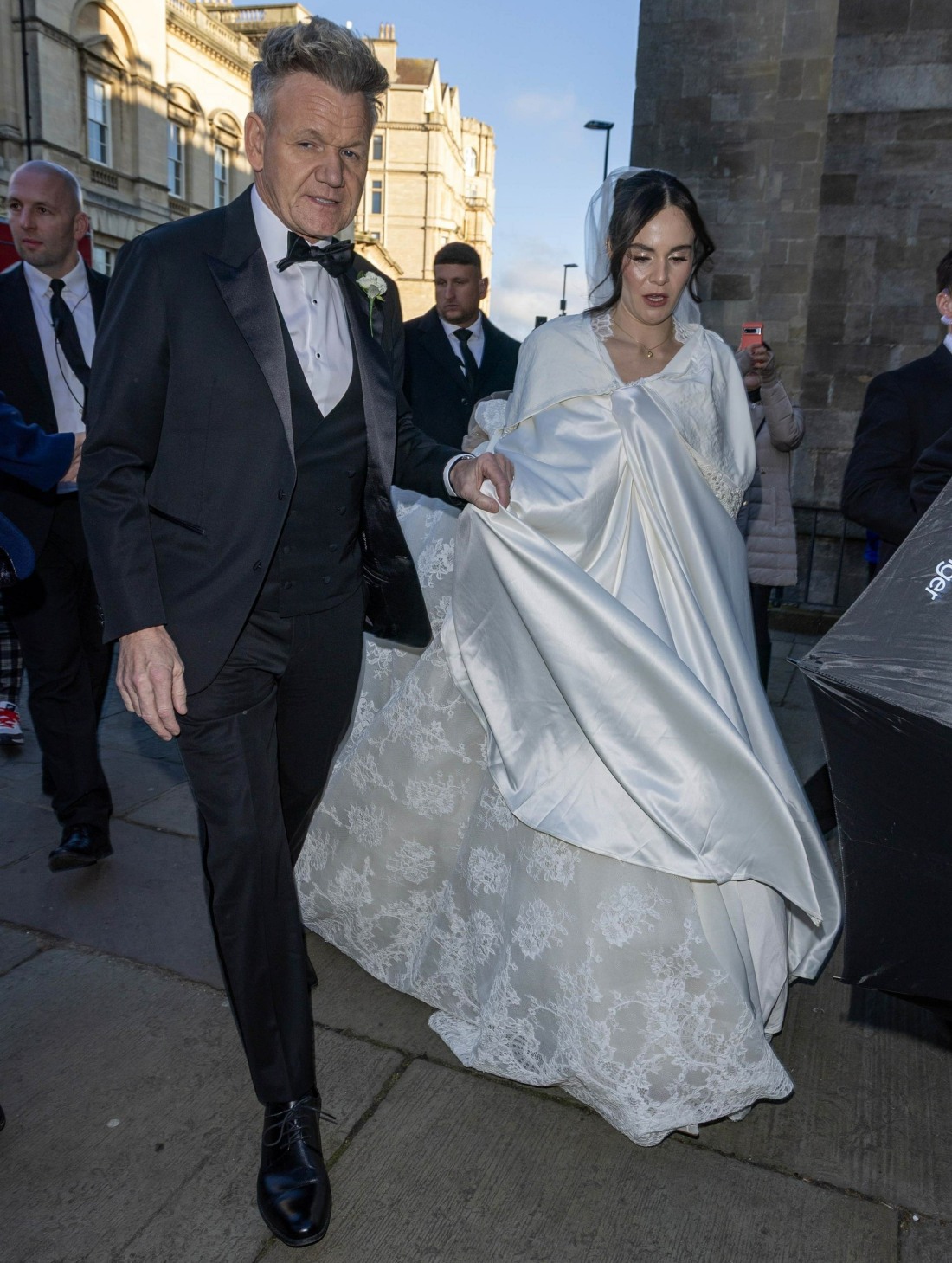 Holly Anna Ramsay arrives at Bath Abbey with her father, Gordon Ramsay ...