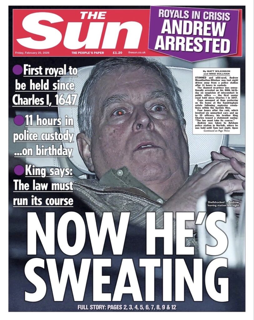 Prince Andrew was released from police custody about 11 hours after his ...