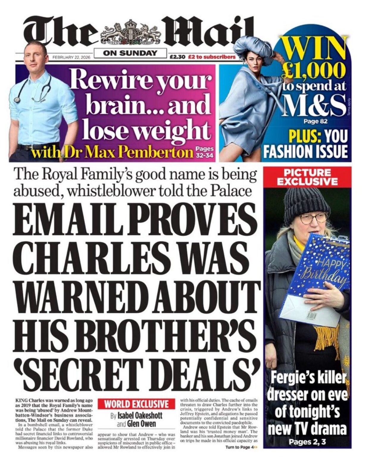 Mail: King Charles was warned about Prince Andrew’s numerous crimes in 2019